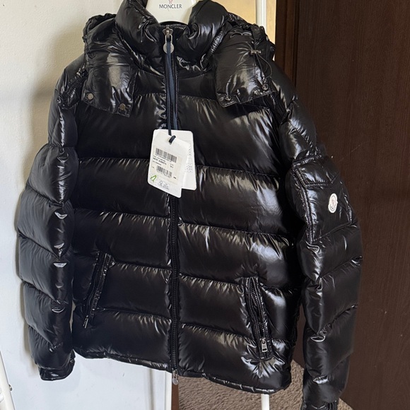Moncler | Jackets & Coats | Moncler Shiny Black Down Jacket | Poshmark